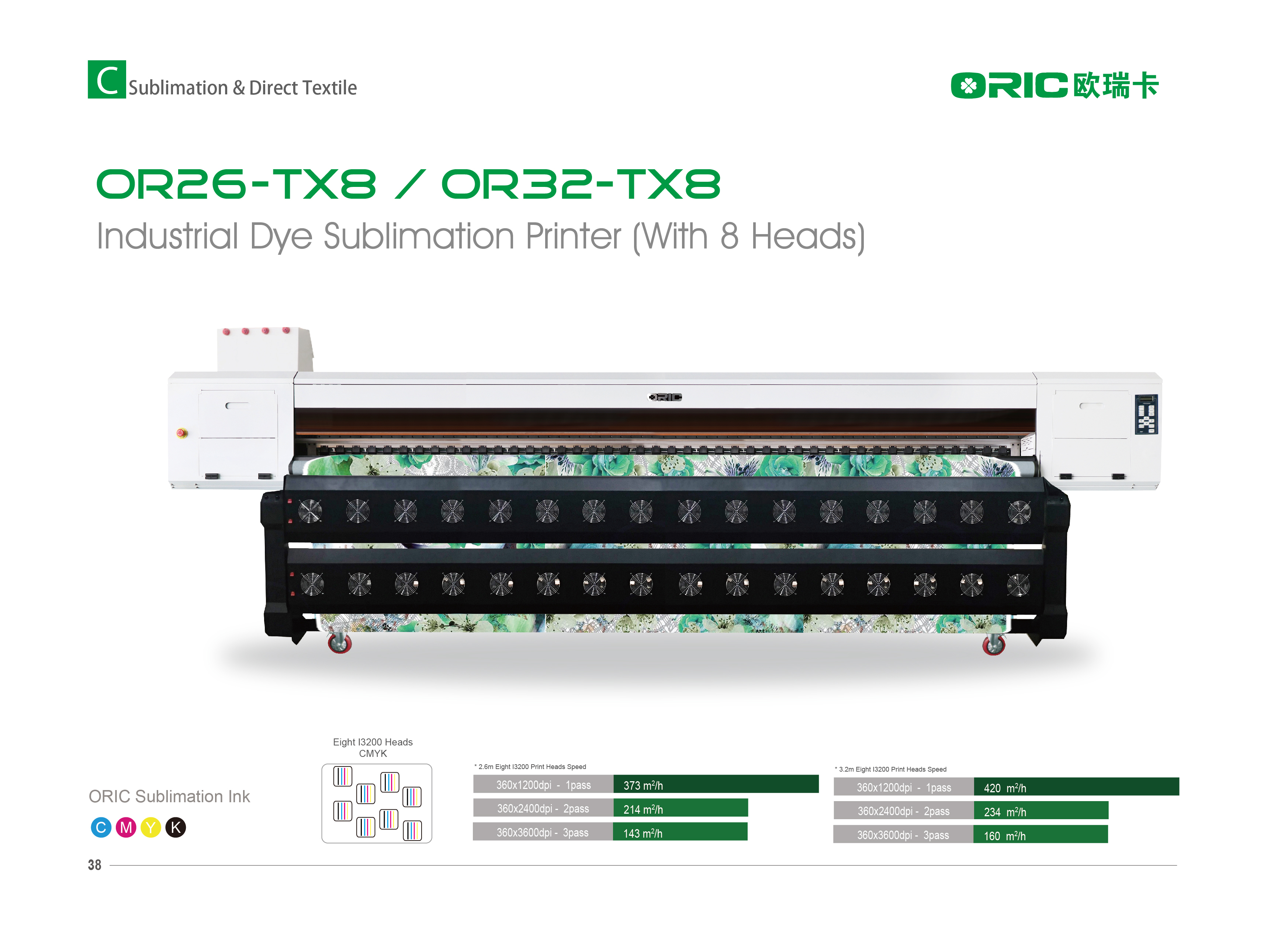 OR32-TX8 3.2m Sublimation Printer With Eight Print Heads from China manufacturer - ORIC